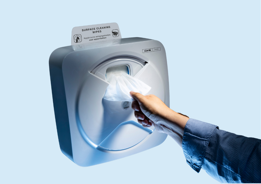 Oppervlakken schoon met de Surface Cleaning Wipes dispenser | CWS Hygiene